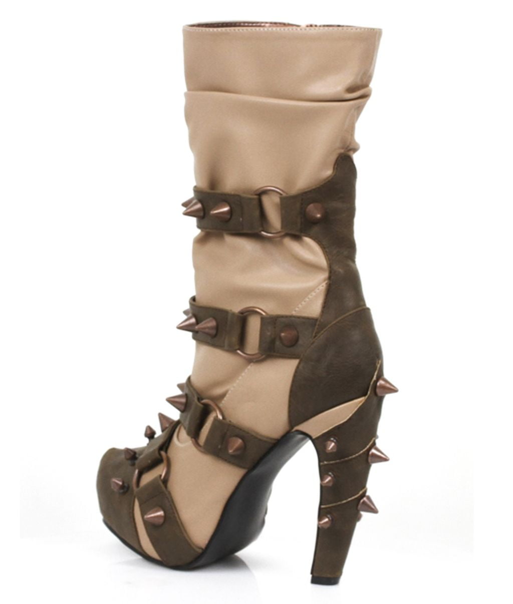 BJORN Women's New Hot Fashion Steampunk Rivets Mid-Calf Boots - Walmart.com