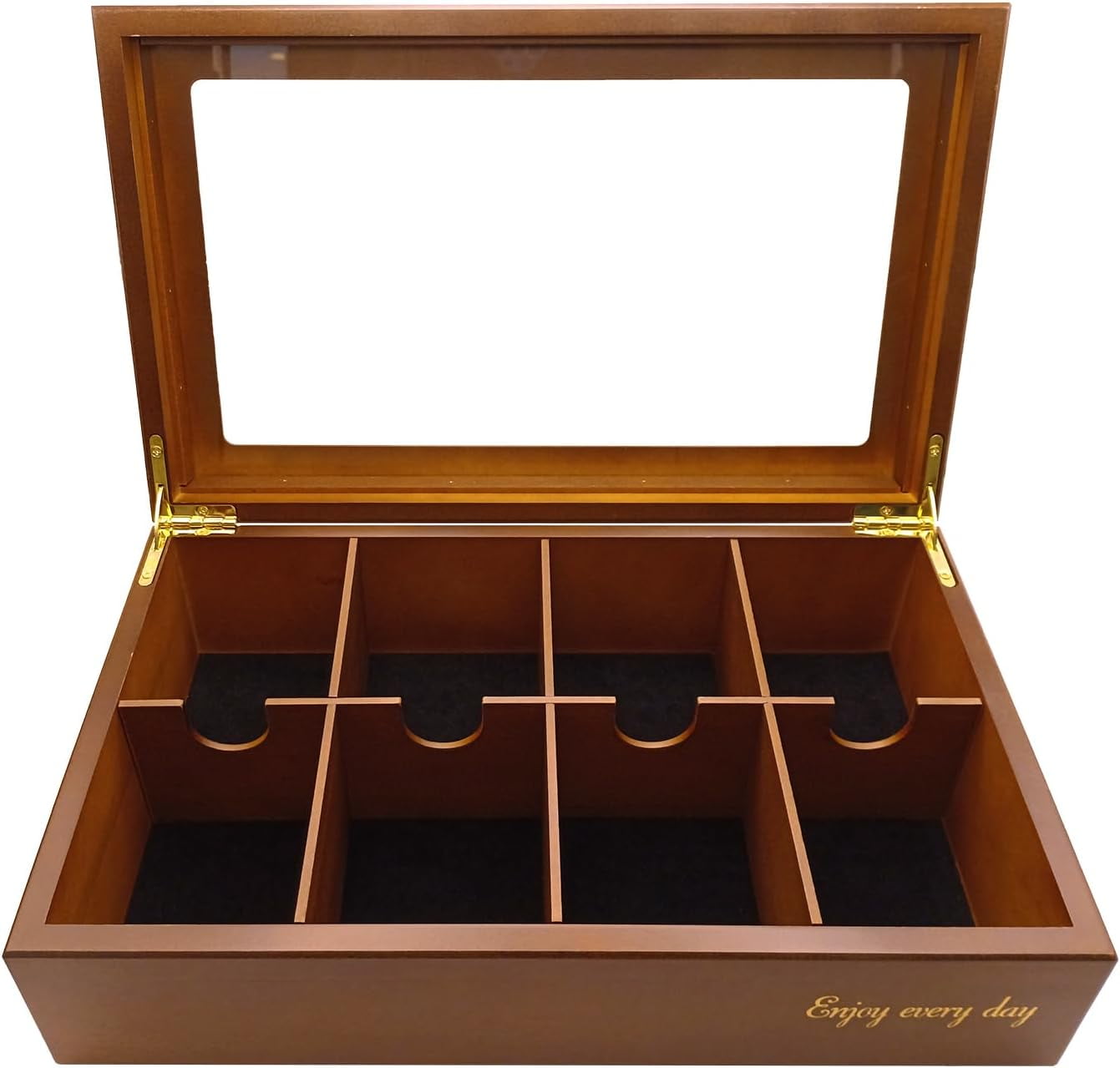 BJOYFUL&LOVED BJL Tea Bag Organizer, Wooden Tea Box with 8 Compartments ...