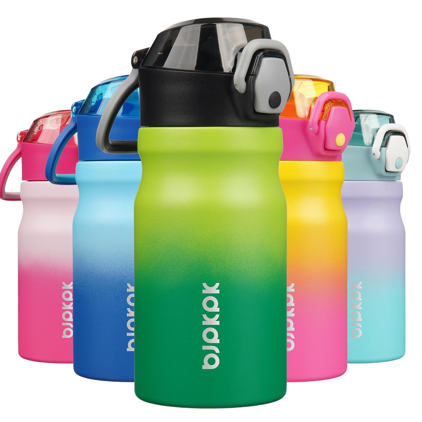 BJPKPK 14oz Insulated Water Bottle With Straw Stainless Steel Double ...