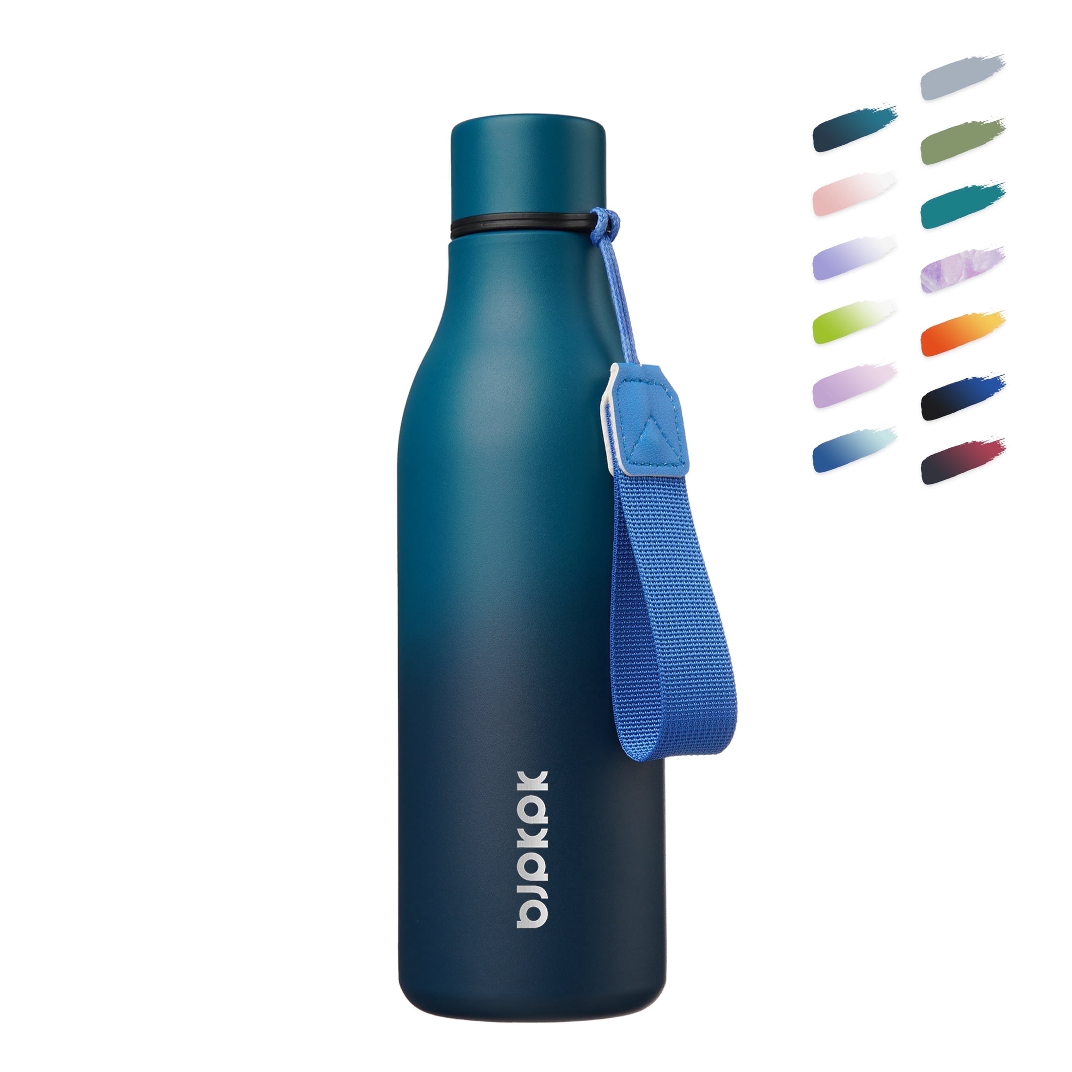 BJPKPK 18oz Insulated Water Bottle with Strap, Stainless Steel Metal ...