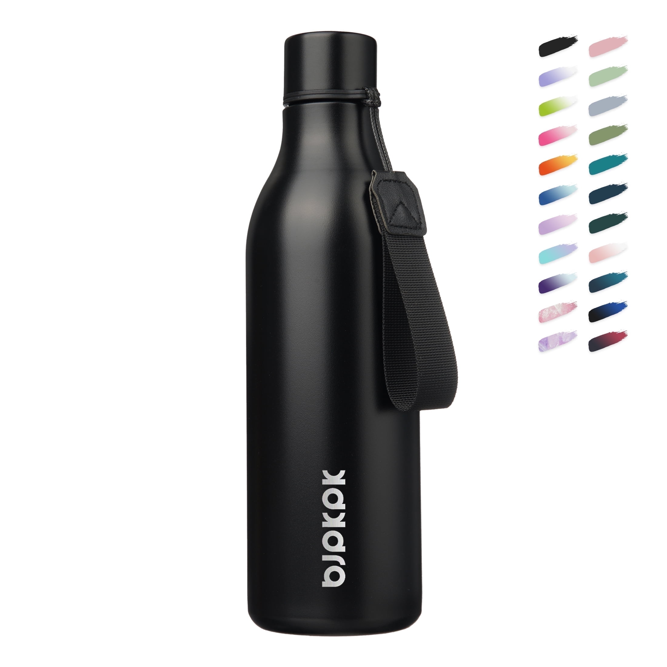 BJPKPK Insulated Stainless Steel Water Bottle, 25oz Midnight Black ...