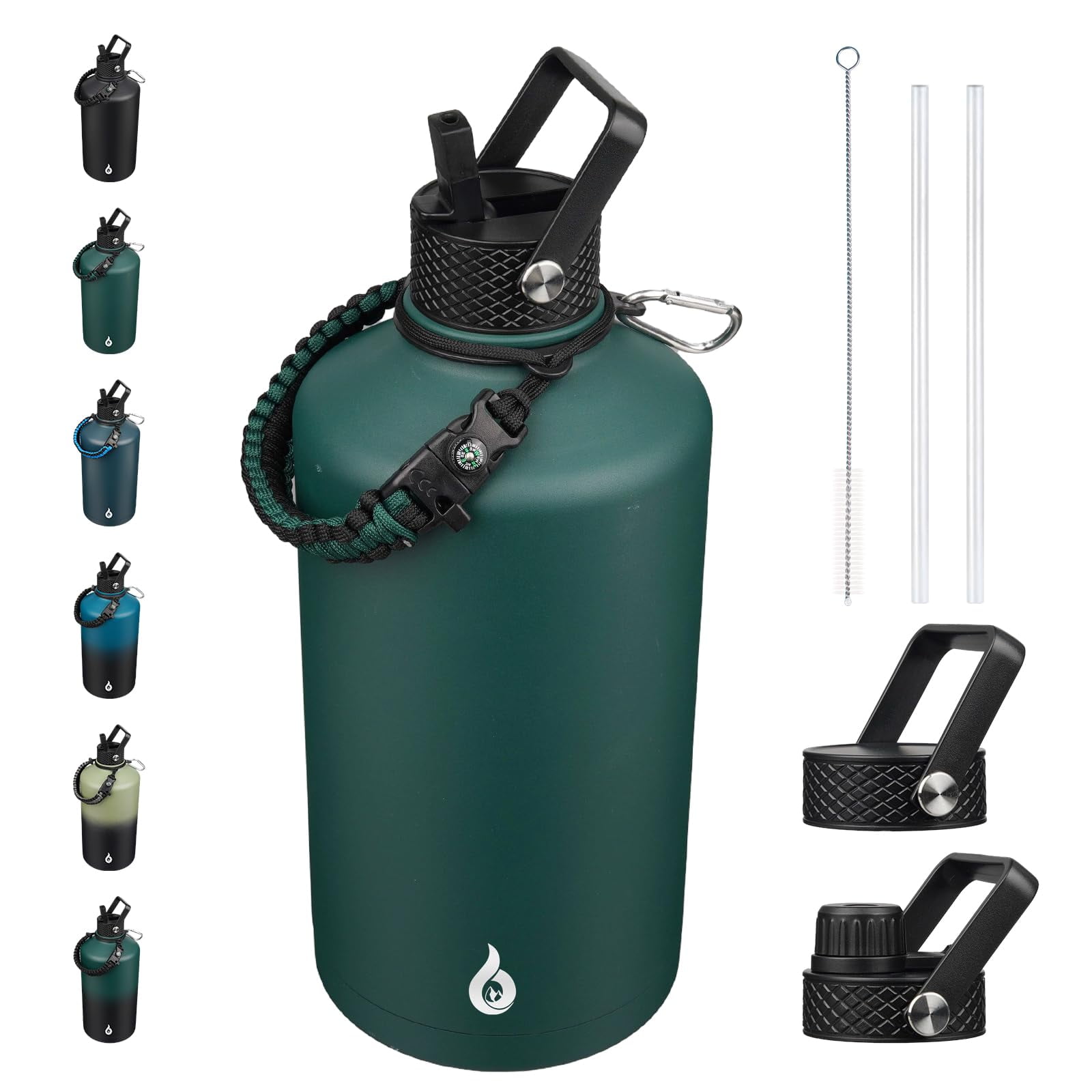 BJPKPK One Gallon Insulated Water Bottles with Straw Lid, 128oz Large ...