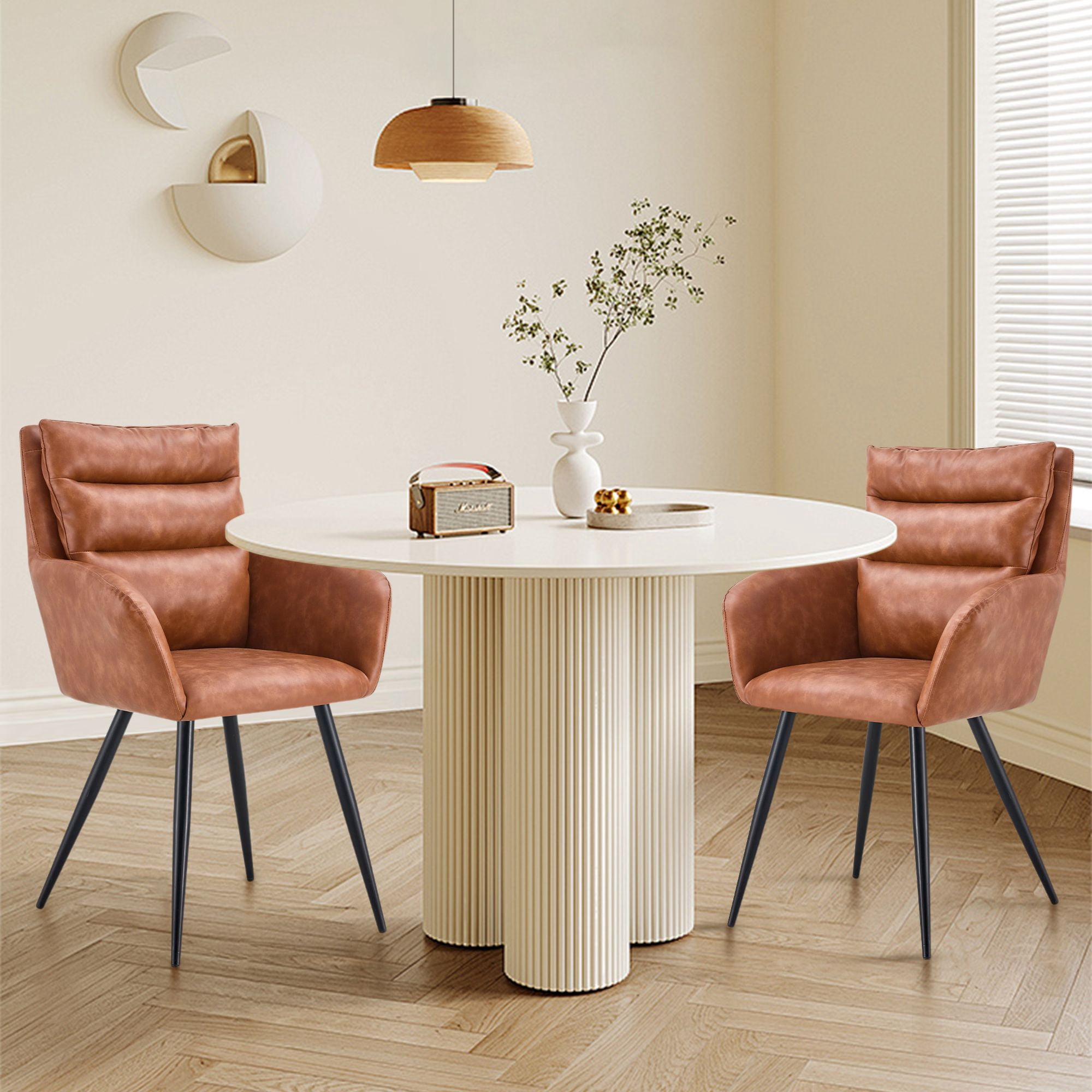 BJSN Modern PU easy cleaning Dining Chairs Set of 2 Handy comfortable ...