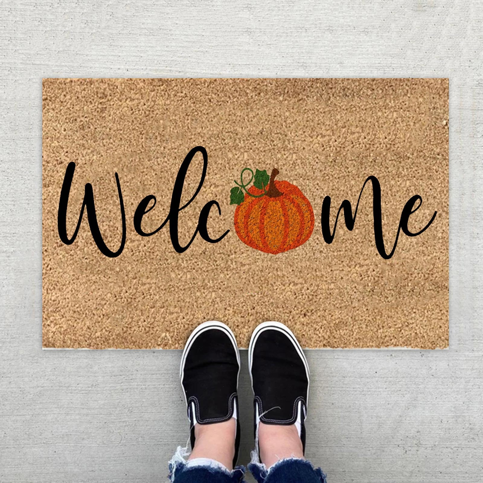 BJUTIR 1 Pcs Autumn Welcome Door Mat Pumpkin Floor Mat Fall Seasonal ...