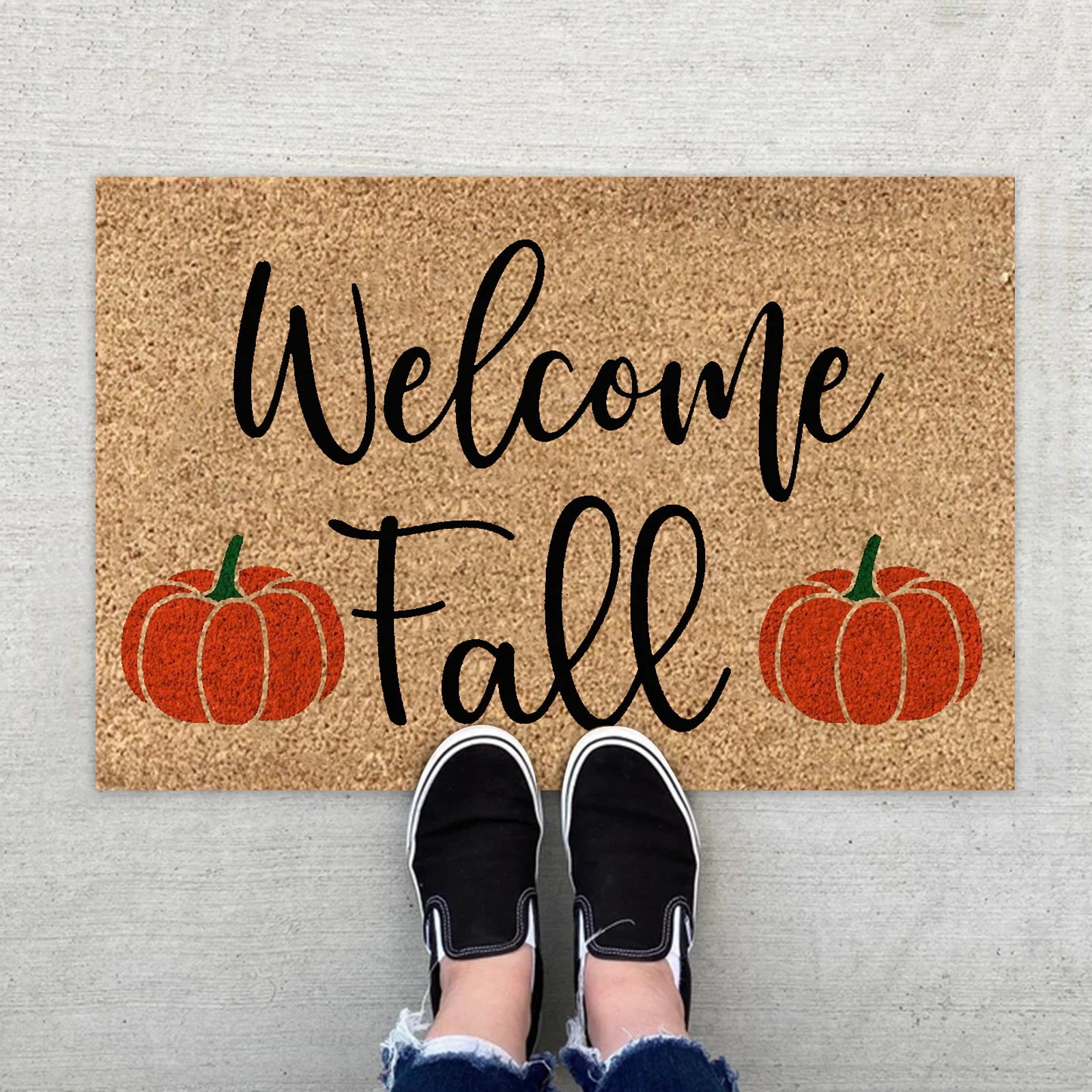 BJUTIR 1 Pcs Autumn Welcome Door Mat Pumpkin Floor Mat Fall Seasonal ...