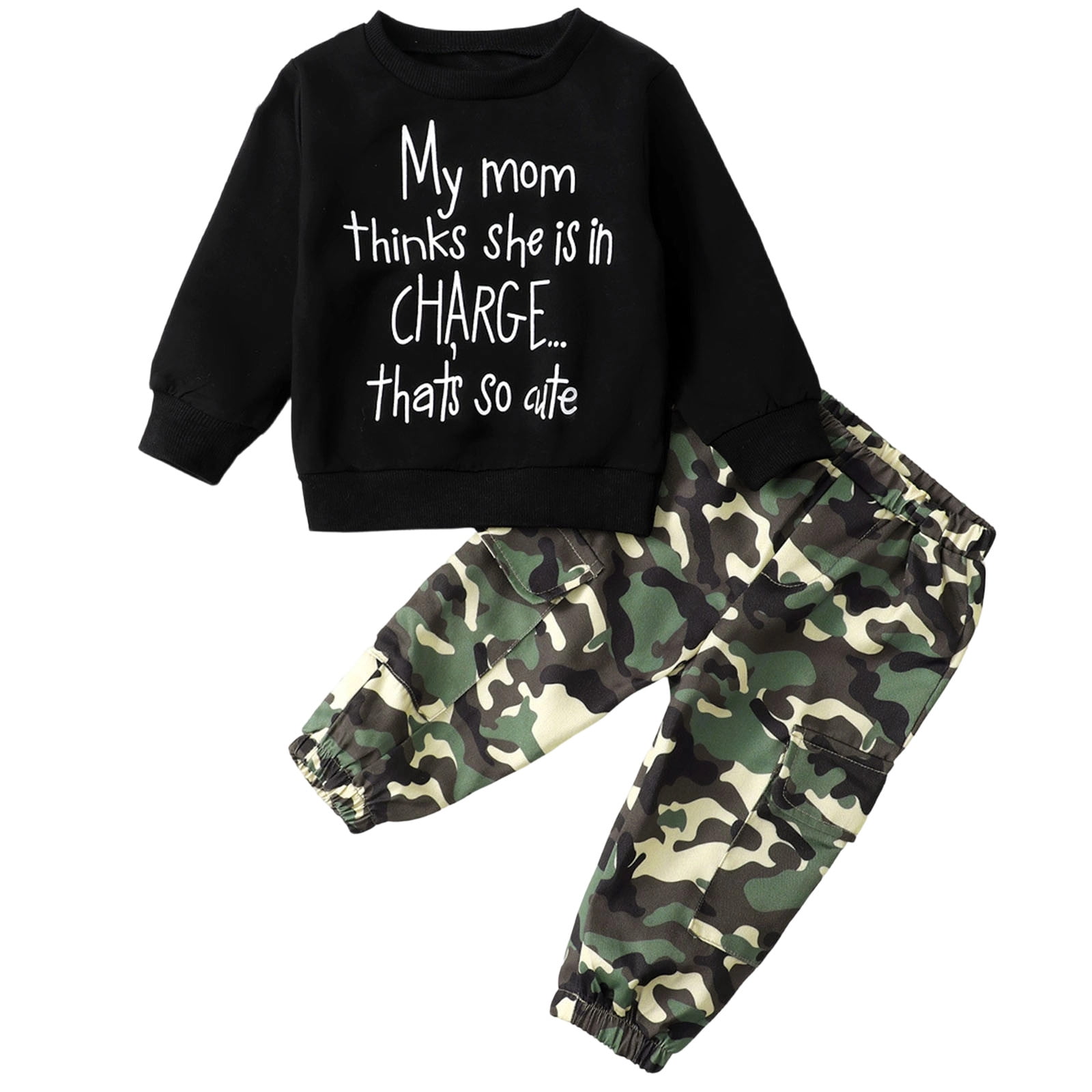 BJUTIR Boys Clothes Set Casual Camouflage Outfits 2 Piece T Shirt And ...