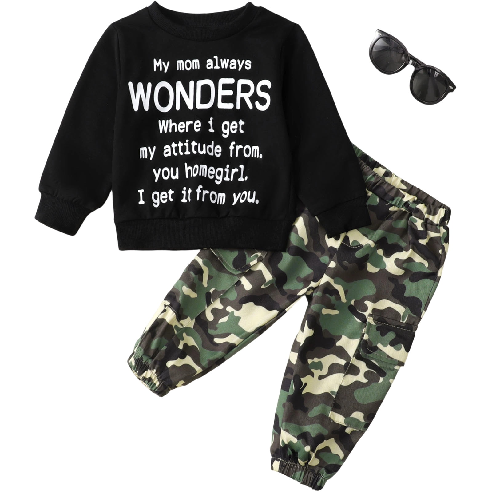 BJUTIR Boys Clothes Set Casual Camouflage Outfits 2 Piece T Shirt And ...