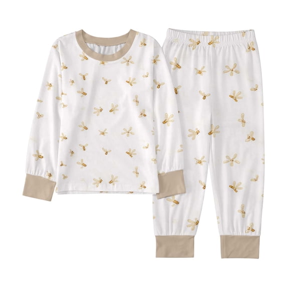 BJUTIR Boys Pajamas Set Long Sleeve Casual Cartoon Print Pajama Top ...