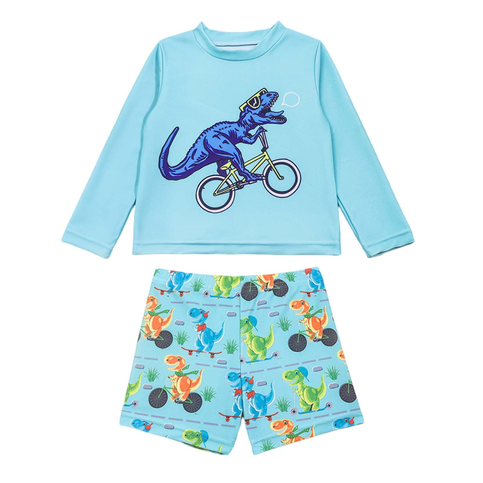 BJUTIR Boys Swimsuits 2 Piece Toddlers And Baby Long Sleeve Cartoon ...