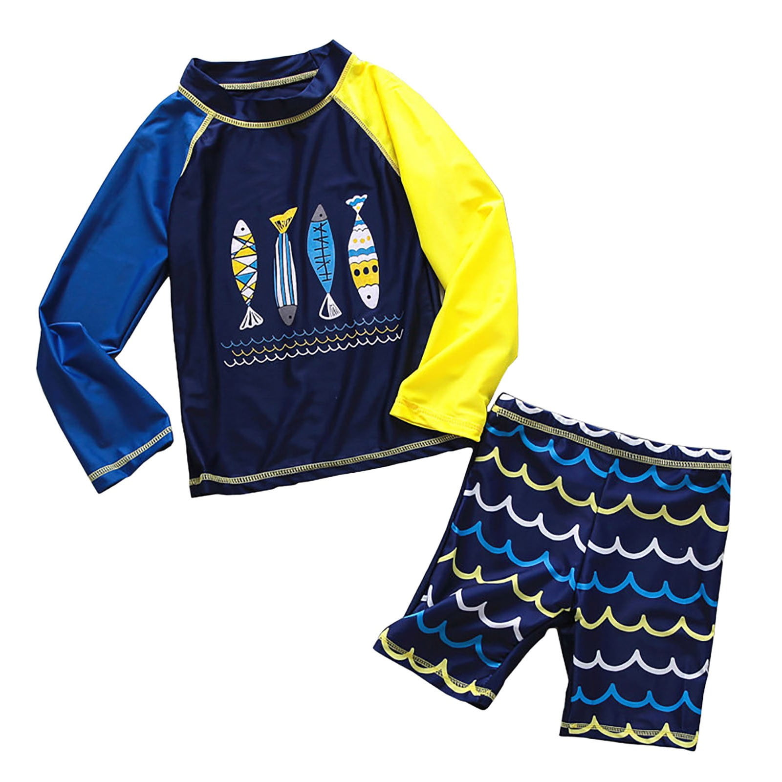 BJUTIR Boys Swimsuits 2 Piece Toddlers And Baby Long Sleeve Cartoon ...