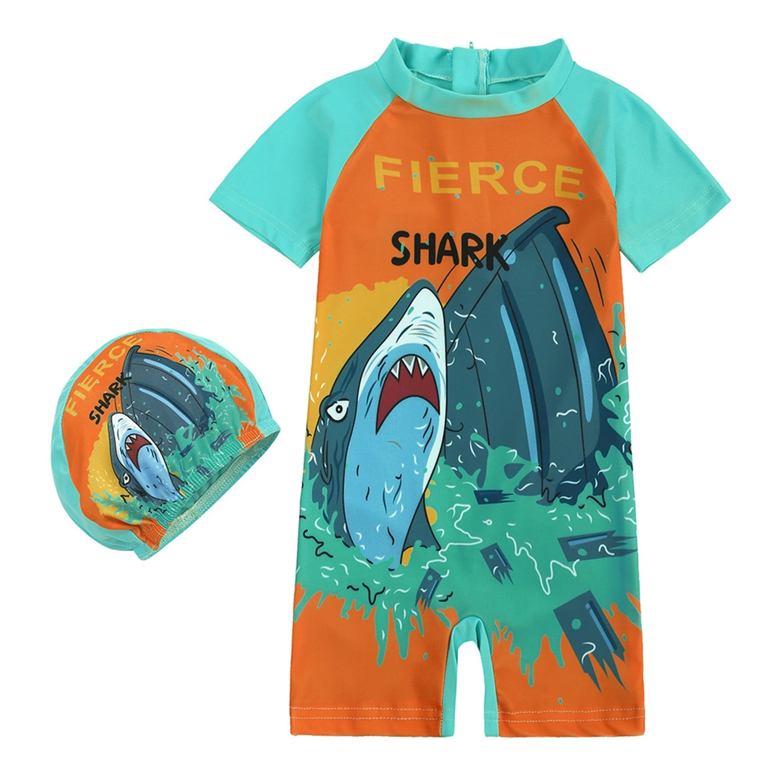 BJUTIR Boys Swimsuits Toddler Kids Baby Dinosaur One Piece Zipper ...