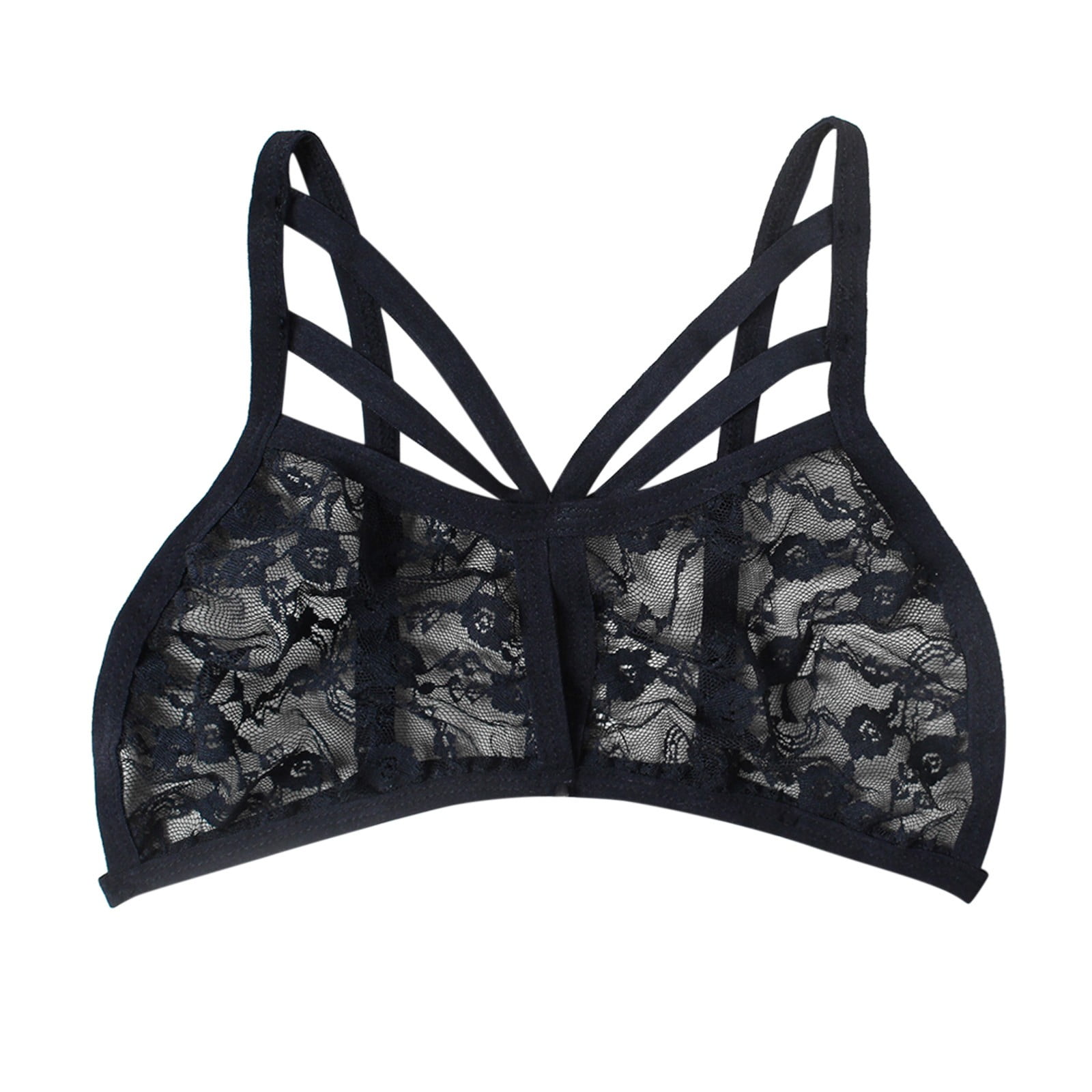 BJUTIR Bras For Women Full Coverage Floral Lace Criss Cross Deep V ...