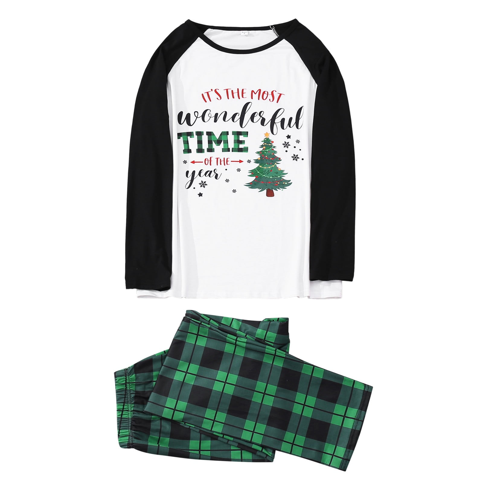 BJUTIR Christmas Pjs Deer Plaid Print Long Sleeve T Shirt Top And Pants ...