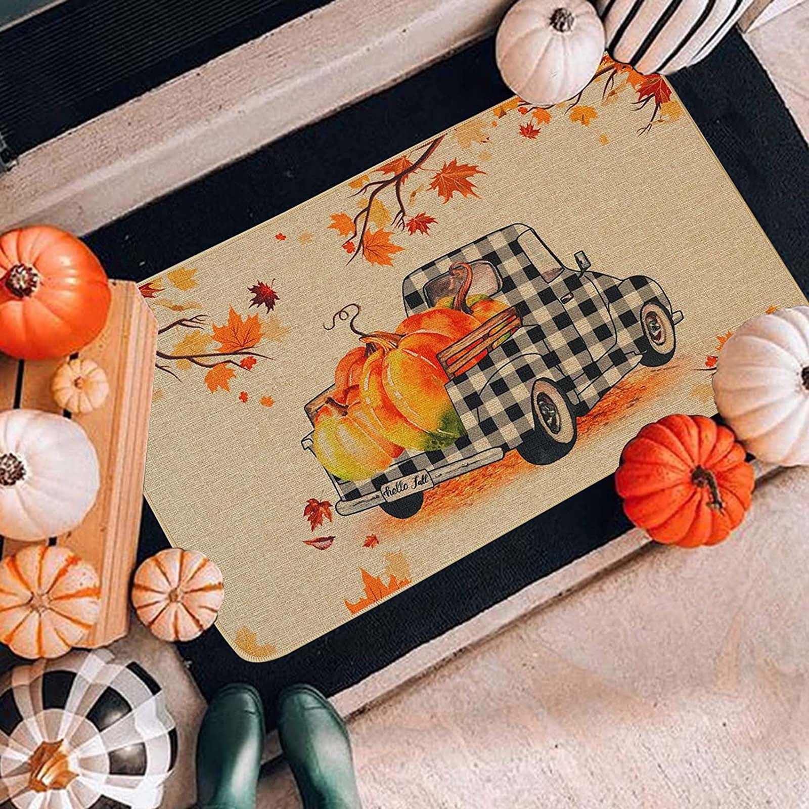BJUTIR Doormat In Home Thanksgiving Fall Decorative Door Mat Farmhouse ...