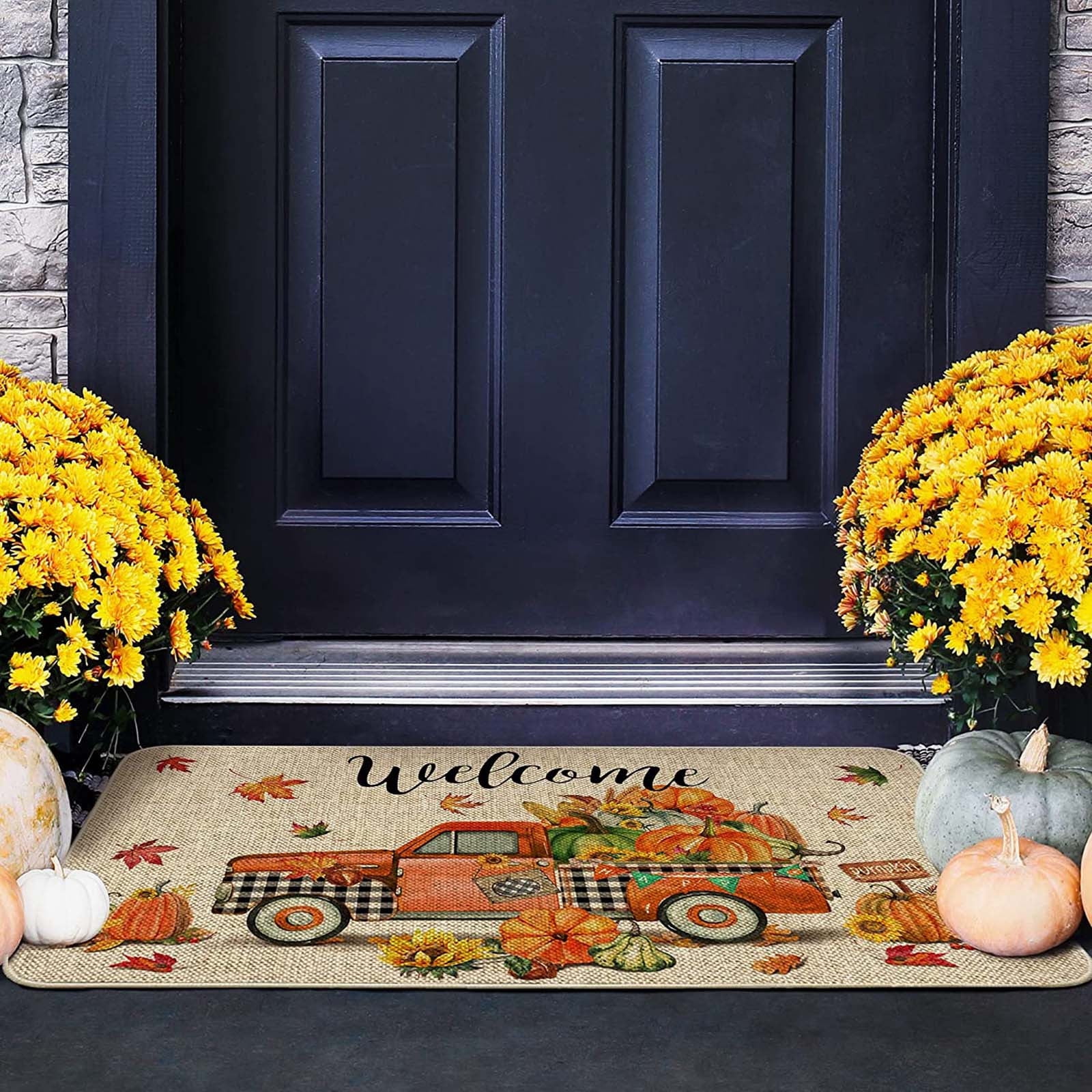 BJUTIR Doormat In Home Thanksgiving Fall Decorative Door Mat Farmhouse ...