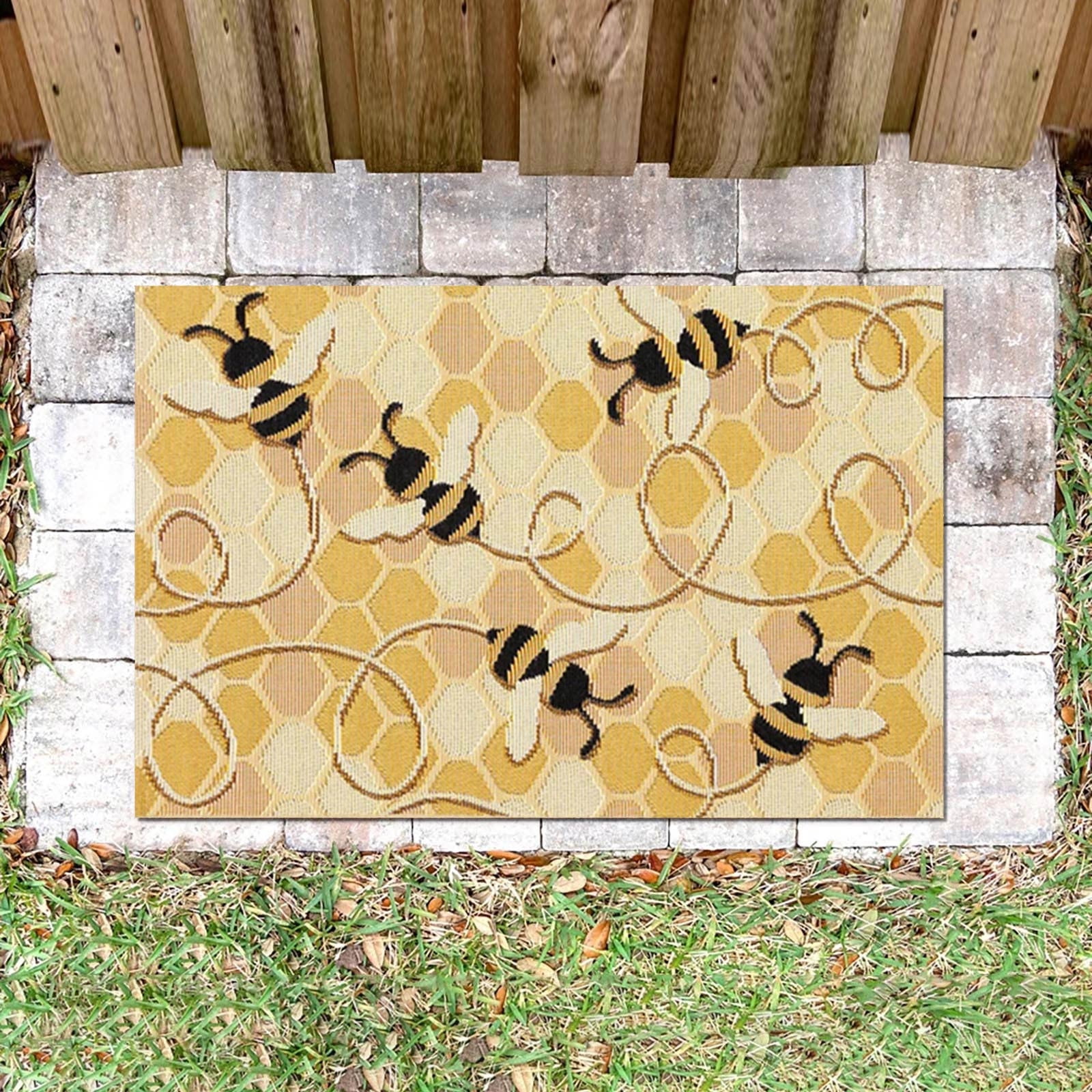 BJUTIR Doormat In Home Bee Festival Outdoor Doormat Front Door Mat ...