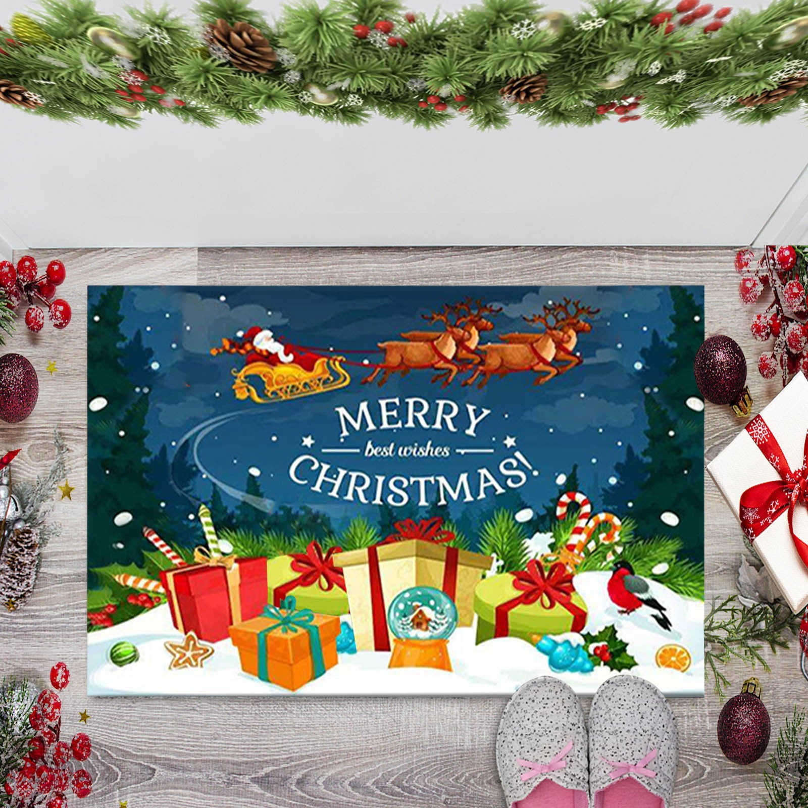BJUTIR Doormat In Home Christmas Carpets Living Room Carpet Festive ...