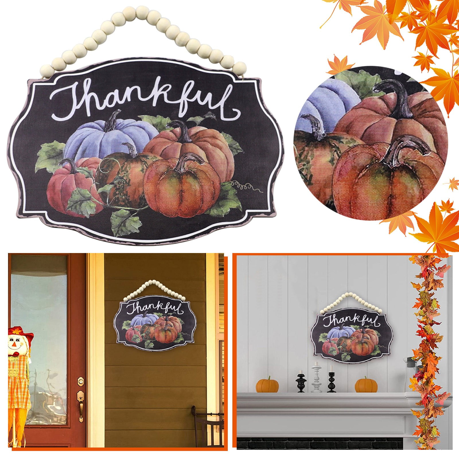 BJUTIR Fall Hanging Wall Door Decor Door Decor Fall Door Sign Happy ...
