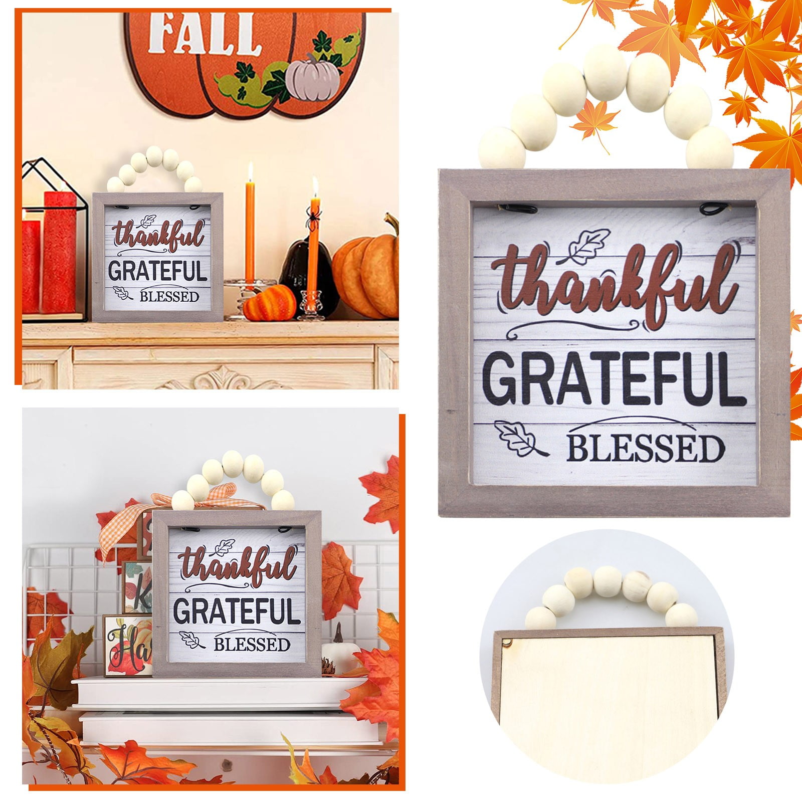 BJUTIR Fall Hanging Wall Door Decor Door Decor Fall Door Sign Happy ...