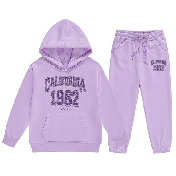 BJUTIR Girls 2 Piece Sets Long Sleeved Sweatsuits Graphic Pullover ...