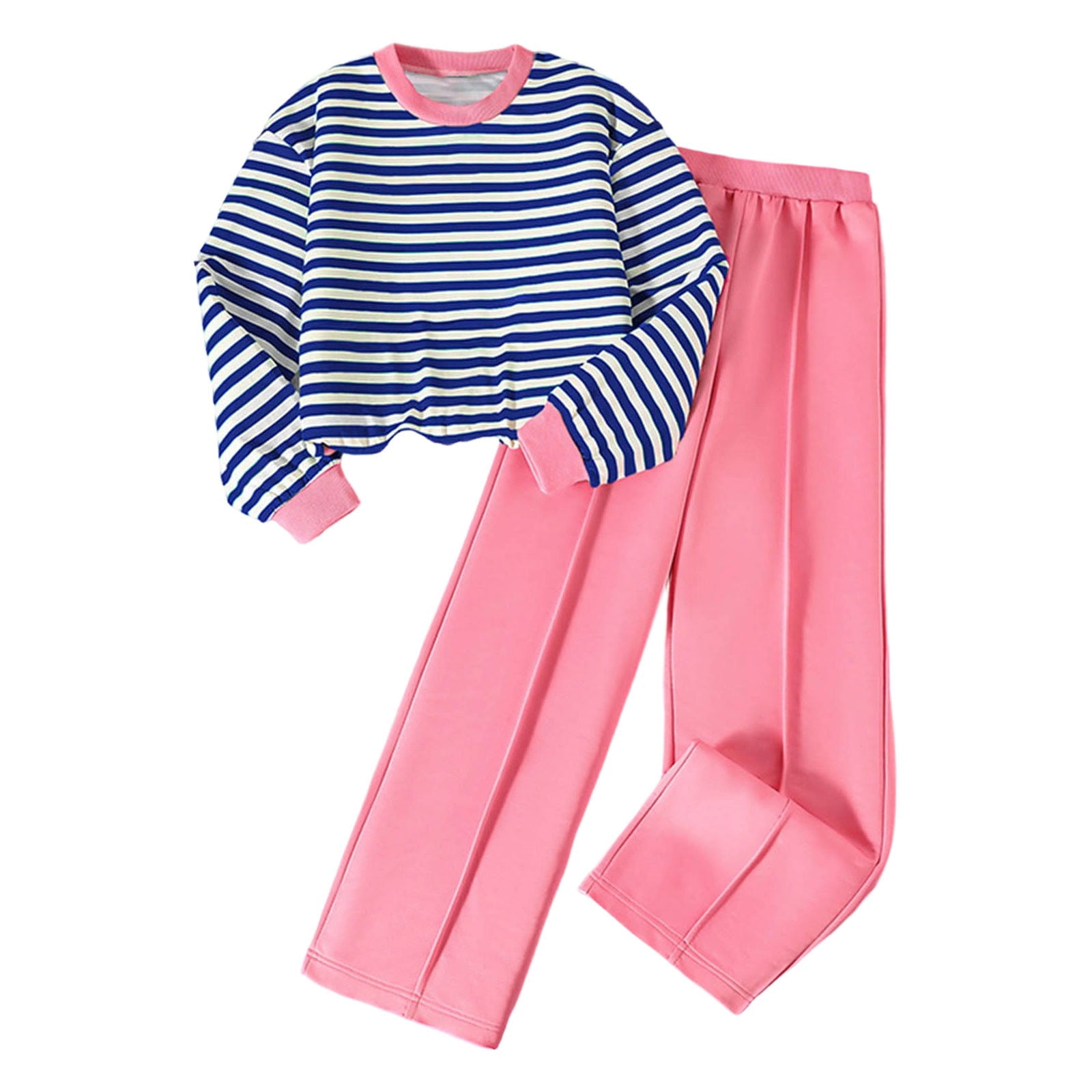 BJUTIR Girls 2 Piece Sets Outfit Fashion Striped Long Sleeve Hoodie ...