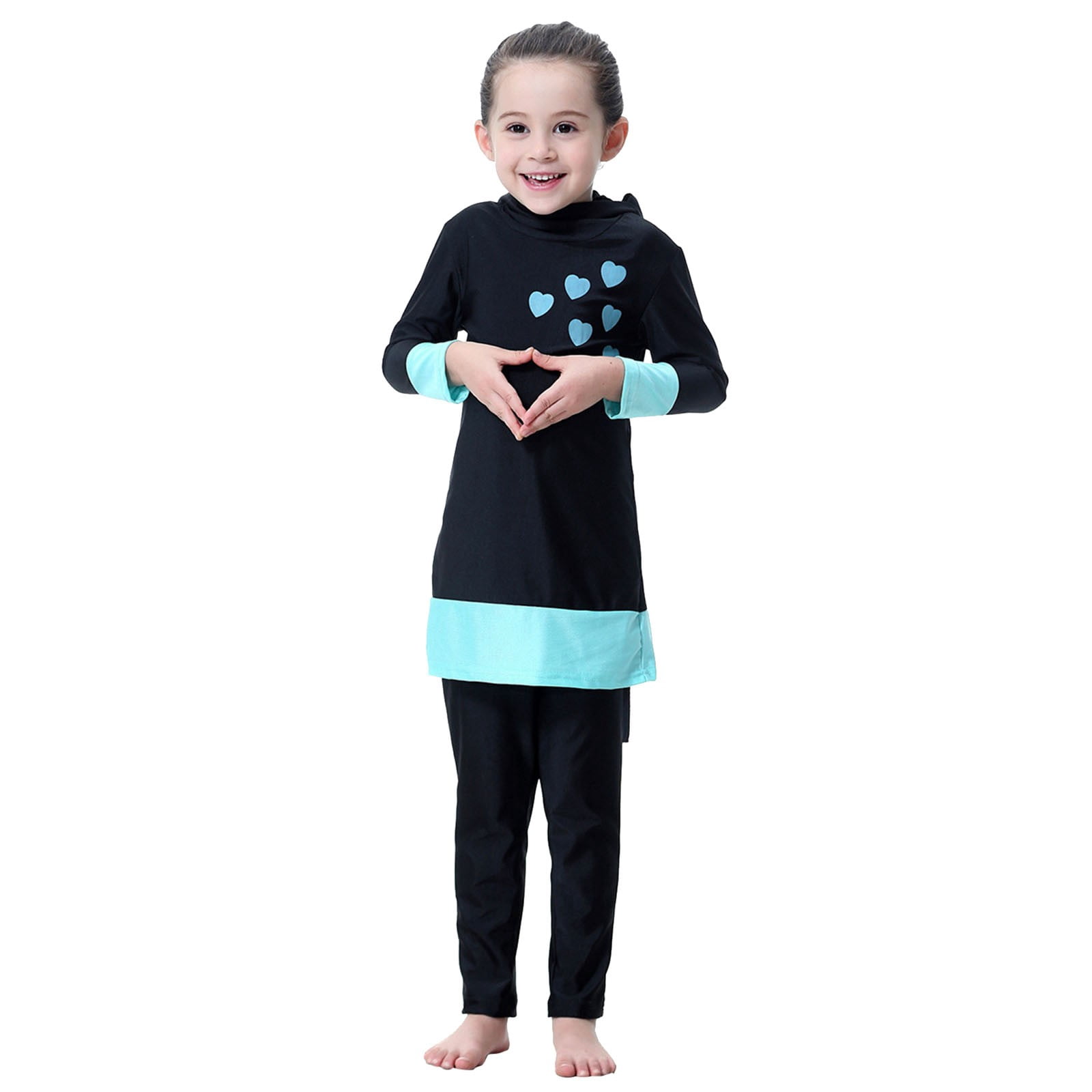 BJUTIR Girls Bathing Suits Full Coverage Swimwear Long Sleeve Swim With ...