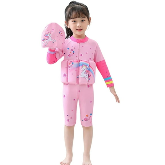 BJUTIR Girls Bathing Suits Swimsuit With Buoyancy Surfing Rash Guard ...