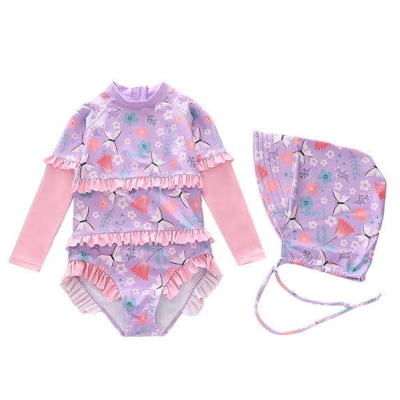 BJUTIR Girls Bathing Suits Swimsuit Sun Protection Printed Swimsuit ...