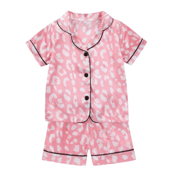 BJUTIR Girls Pajamas Set Cartoon Print Short Sleeve Sleepwear Outfits ...