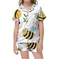 BJUTIR Girls Pajamas Set Kids V Neck Printed Short Pajama Set Elastic ...