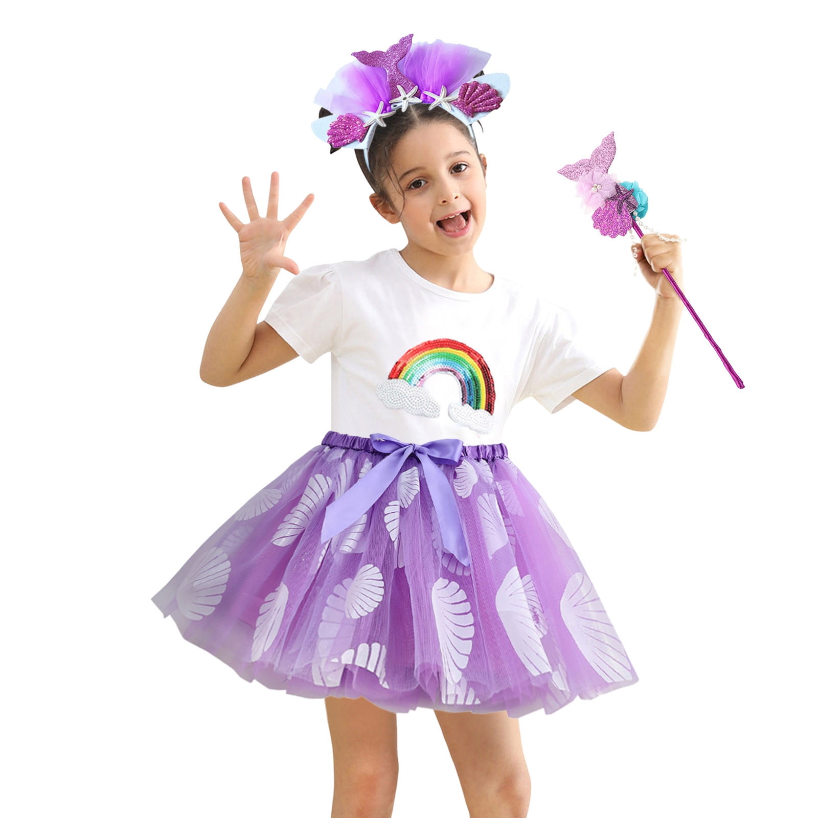 BJUTIR Girls Skirts Kids Dance Party Cartoon Skirt Ballet Skirts ...