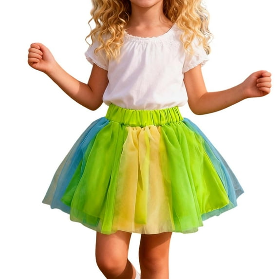 BJUTIR Girls Skirts Layered Dance Party Tutu Skirt For Kids Casual Play ...