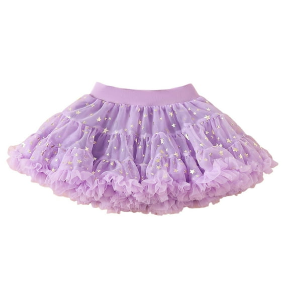 BJUTIR Girls Skirts Party Tutu Skirt With Star Sequins Layered Dress ...