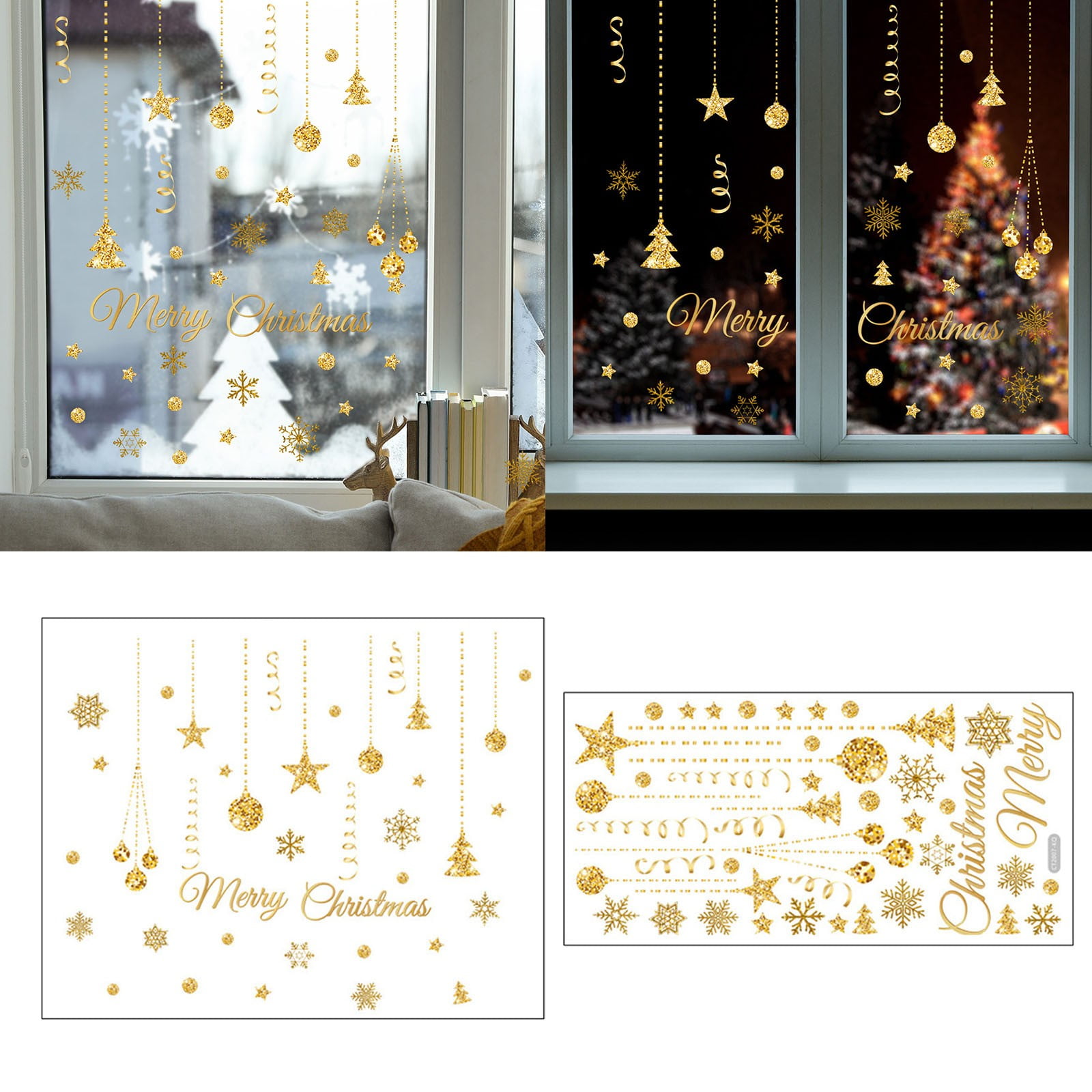 BJUTIR Home Decor Christmas Decorations Wall Stickers Removable Wall ...