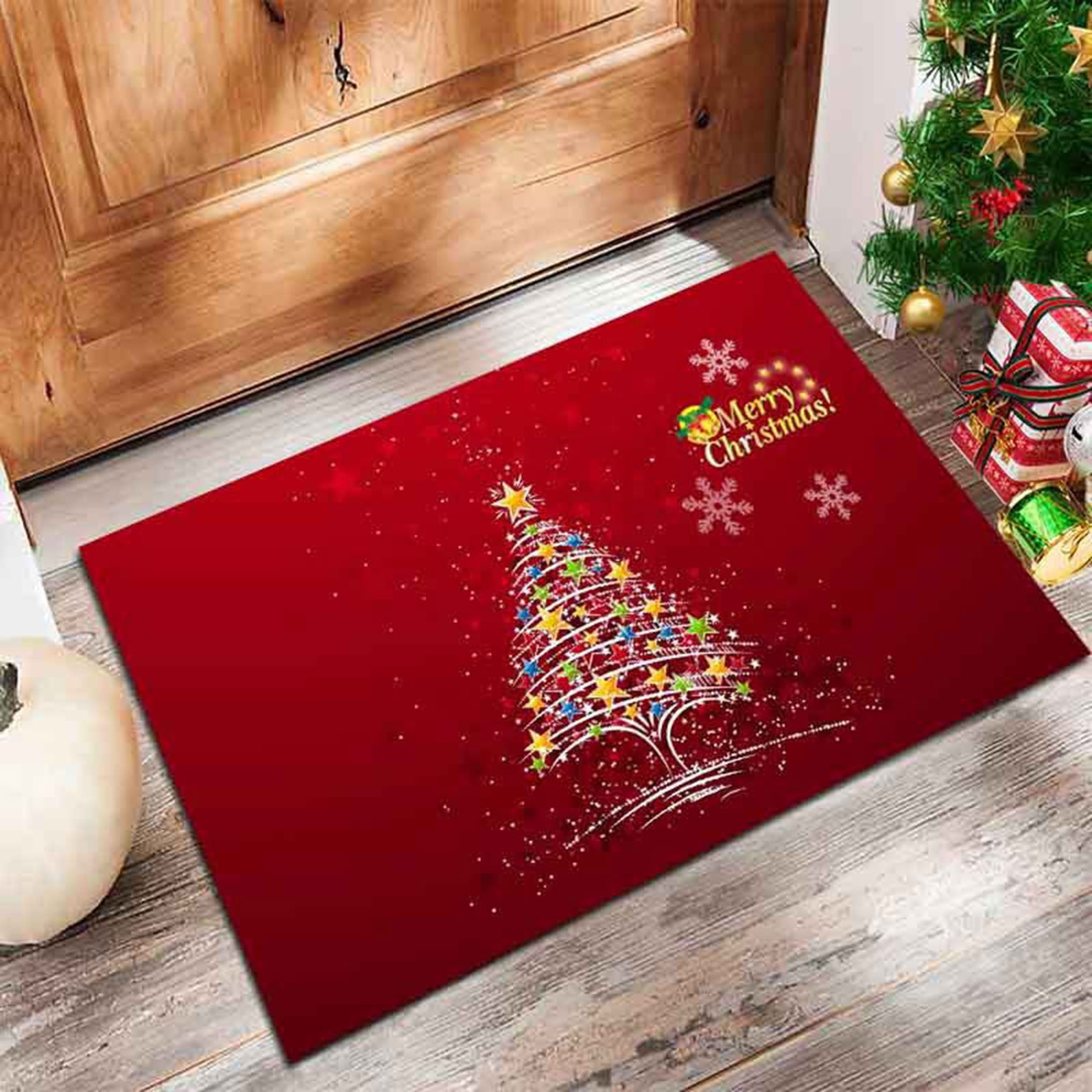 BJUTIR XMAS Carpet, Non-Slip Snow Decor Kitchen Rug, Christmas Winter ...