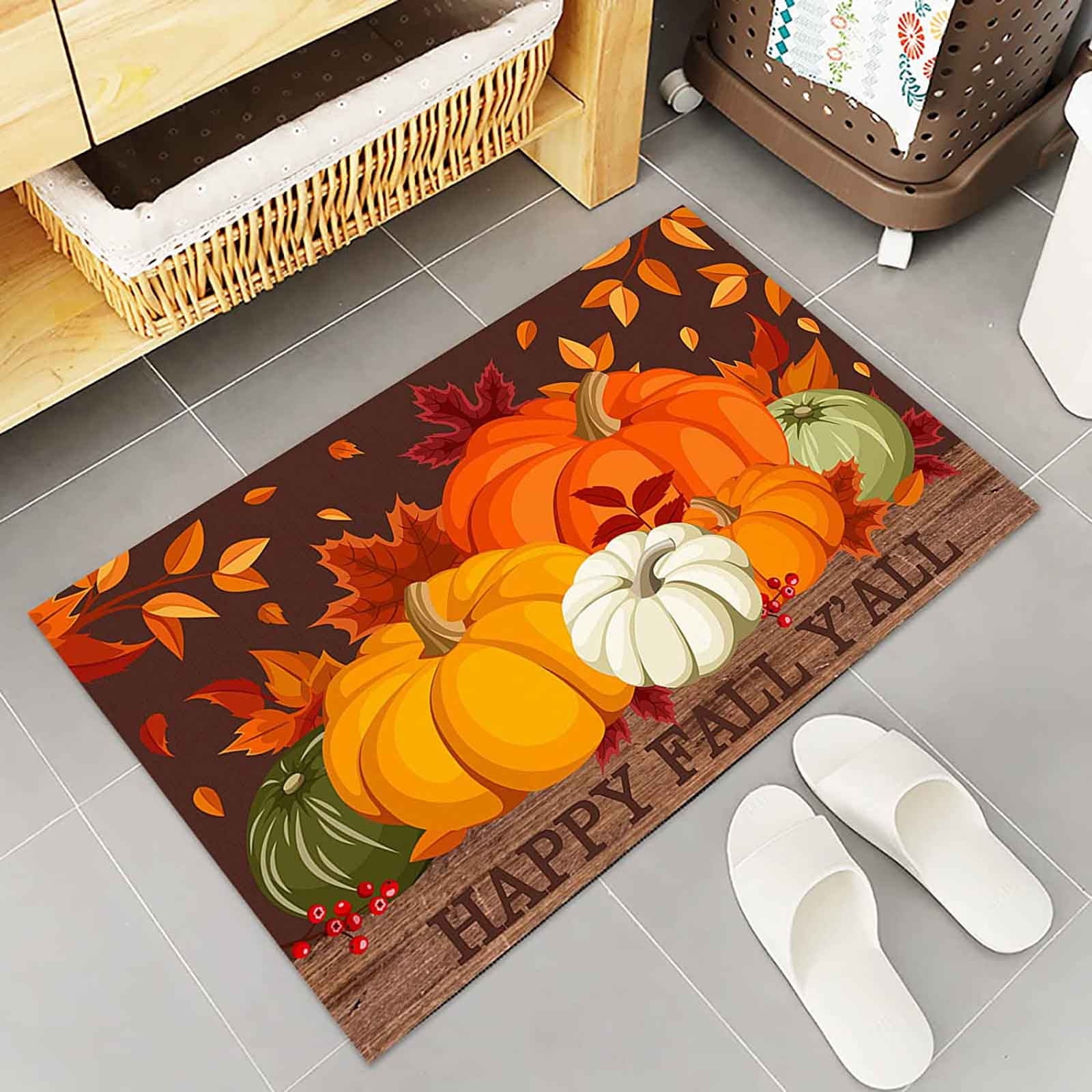 BJUTIR Thanksgiving Decor Fall Decorative Door Mat Farmhouse Happy Fall ...
