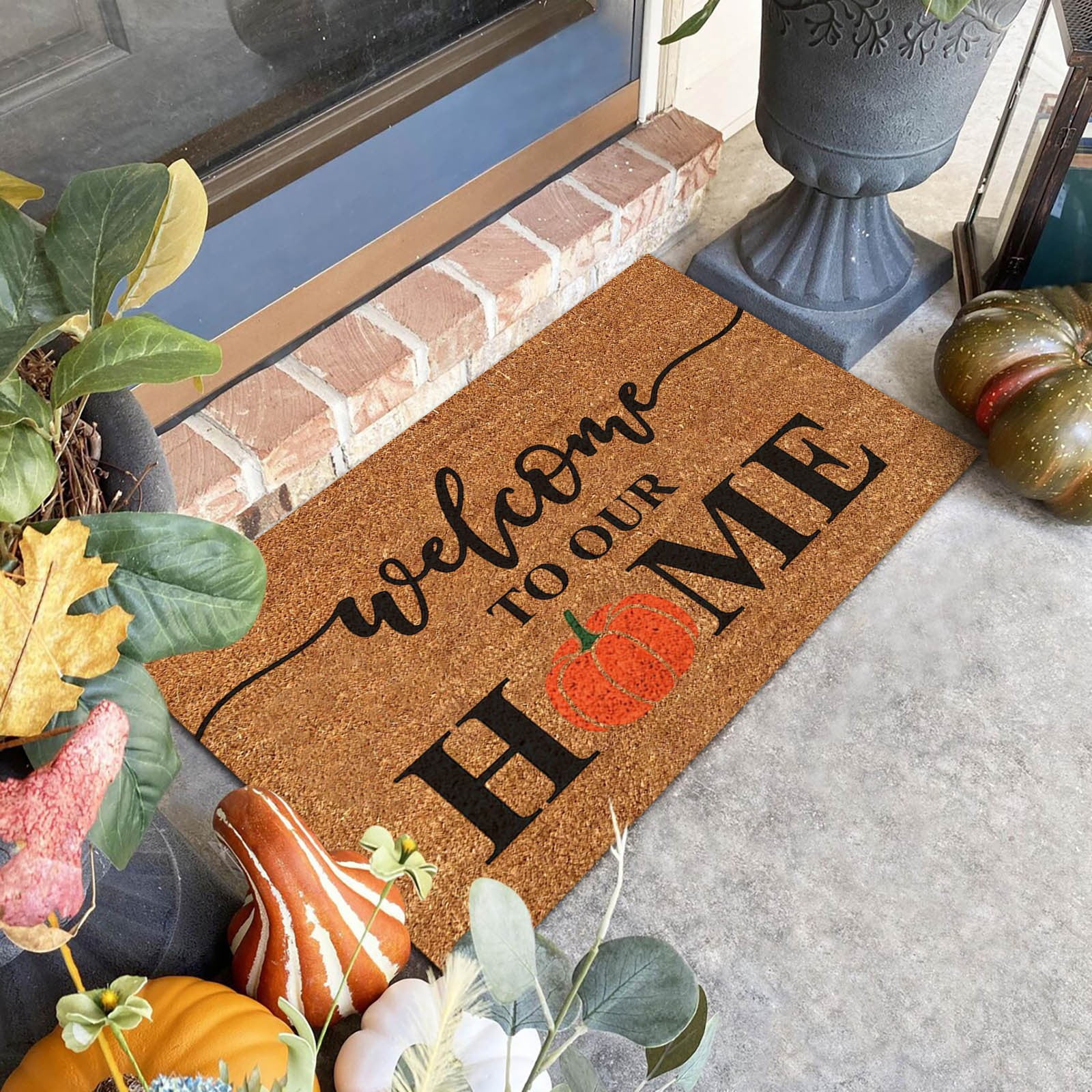 BJUTIR Thanksgiving Pumpkin Mat Holiday Mat Welcome Door Mat Pumpkin ...
