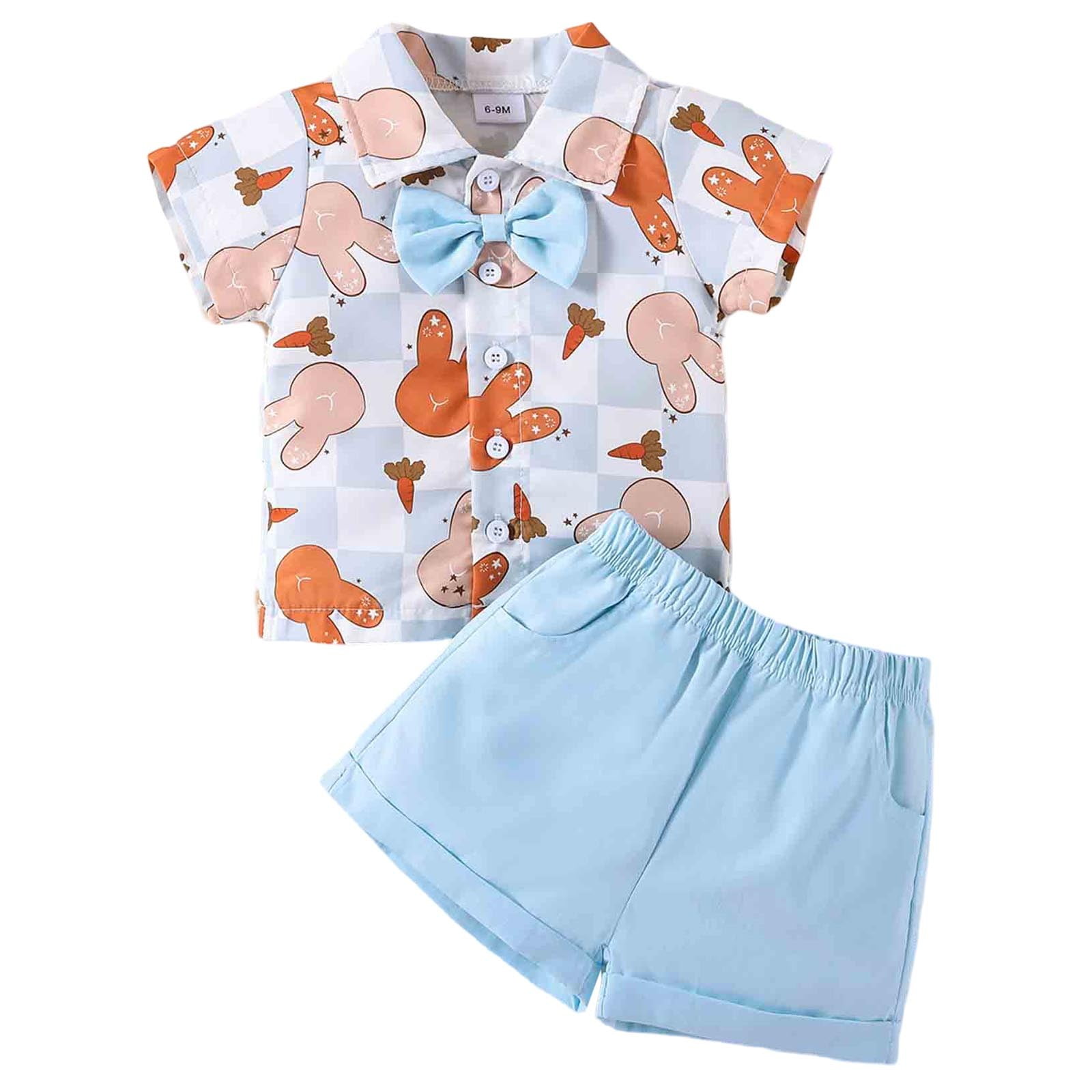 BJUTIR Toddler Boys Clothes Set British Style Easter Outfit Set Short ...