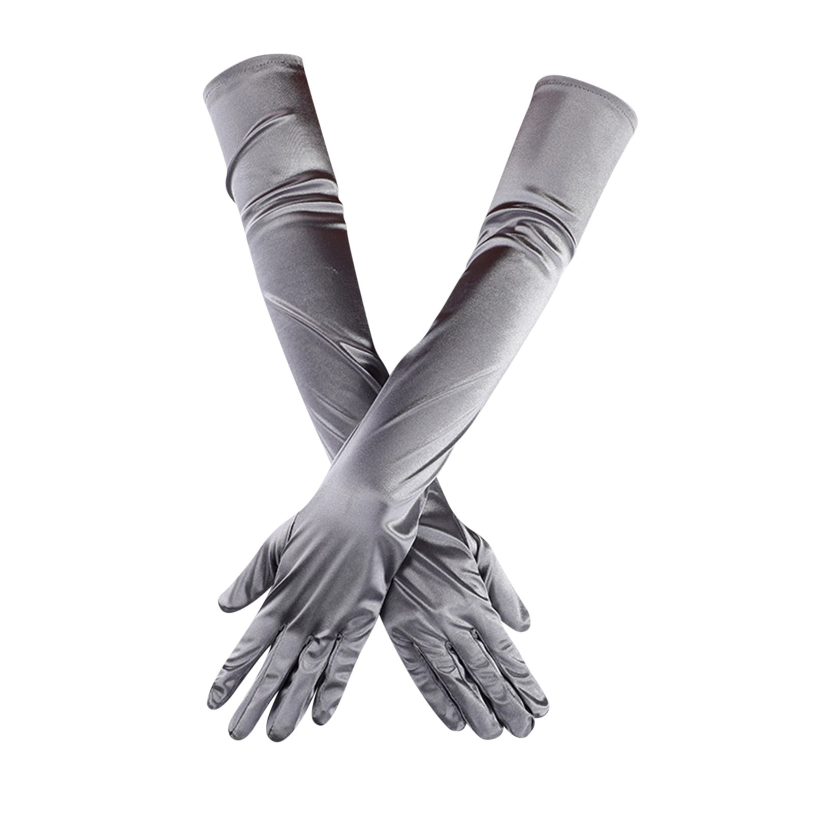 BJUTIR Women'S Long Satin Finger Gloves Elbow Length 1920S Opera Bridal ...