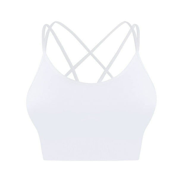 BJUTIR Womens Bras Cross Back Sport Padded Strappy Criss Cross Cropped ...