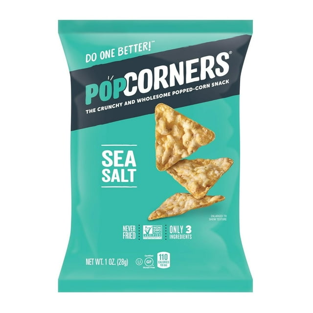BJYF Sea Salt Popped Corn Snacks, Gluten Free, Non-GMO, Single-Serve ...