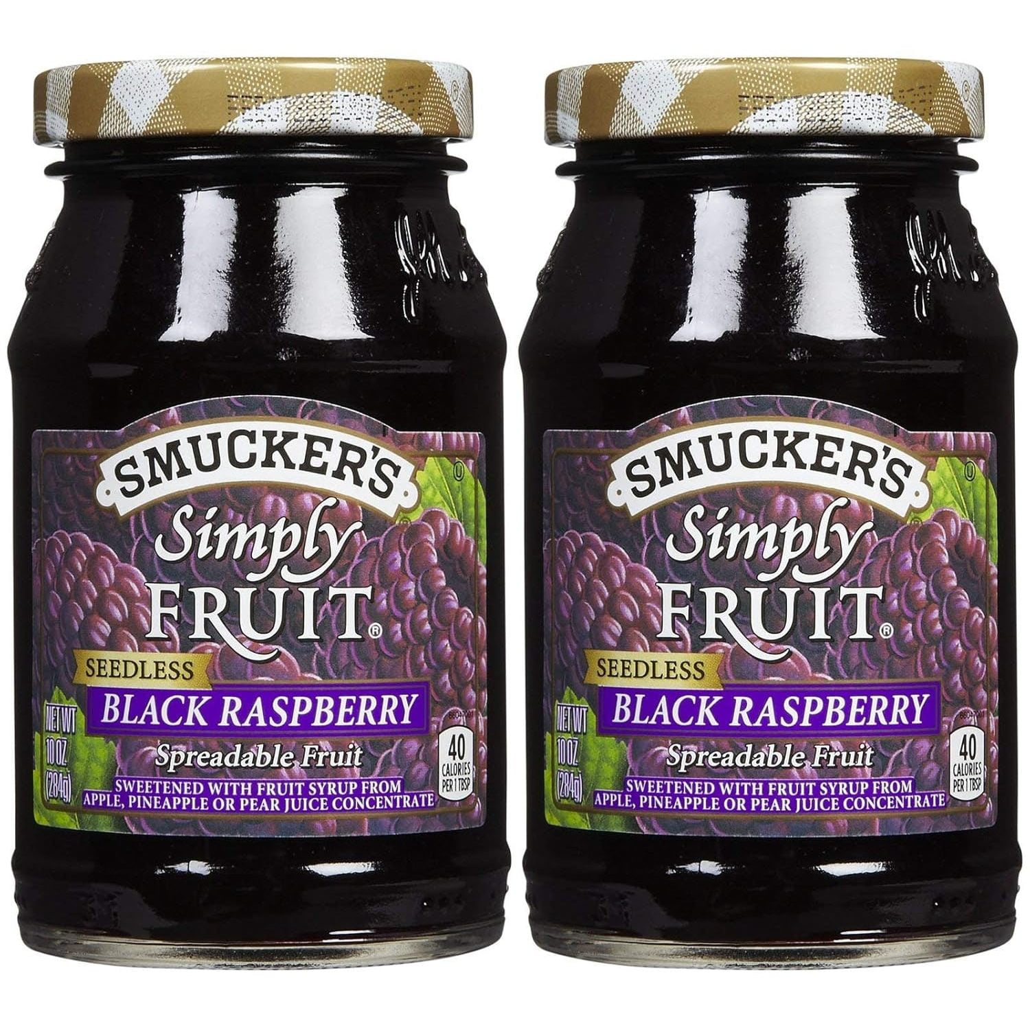 BJYF Seedless Black Raspberry Simply Fruit Spread (2 Pack) 10 oz Jars ...
