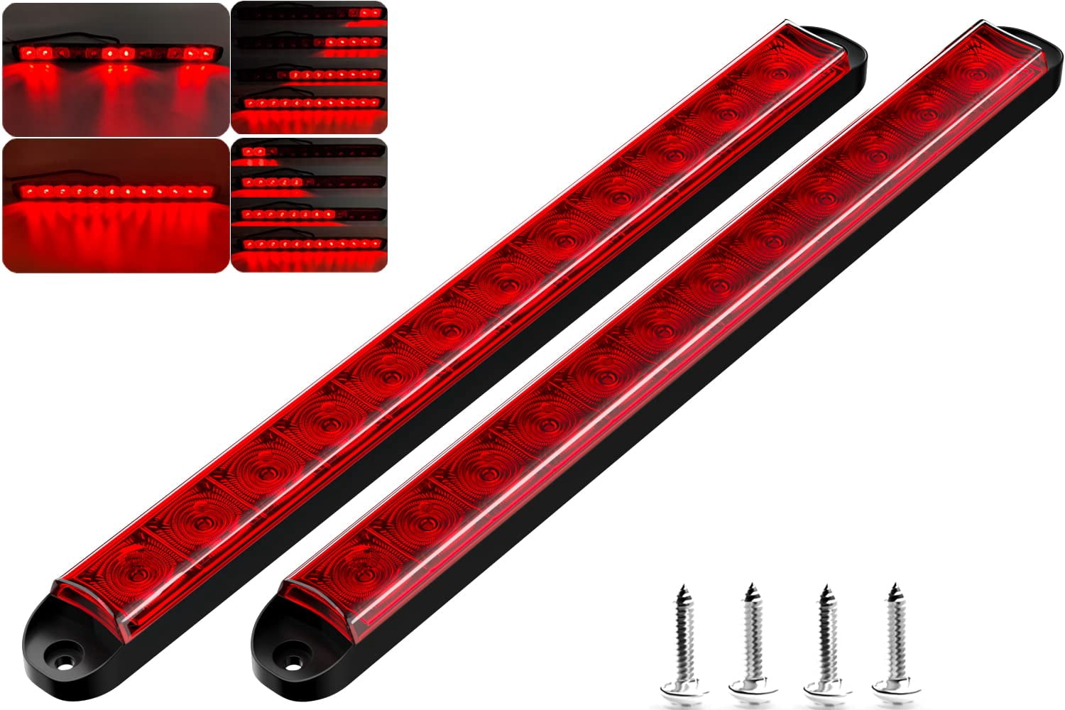 BJZ 16'' Trailer LED SSF20 Lights Bar Red Stop ID Left Right Turn ...