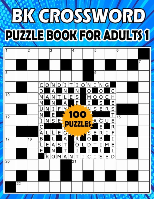 BK Crossword puzzle book for adults 1: Large print crossword book for ...