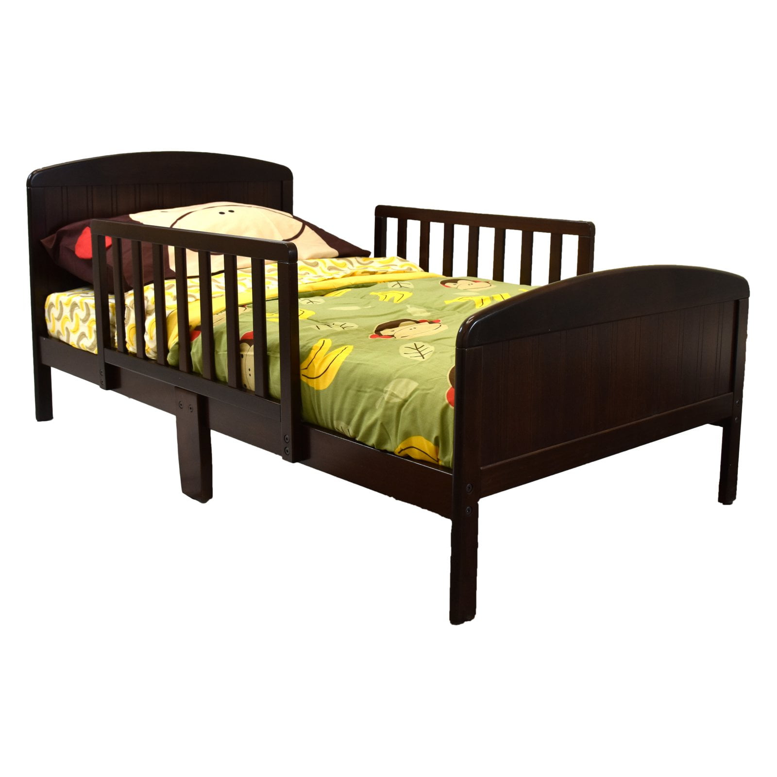 BK Furniture Harrisburg XL Wooden Toddler Bed with Side Rails, Espresso ...