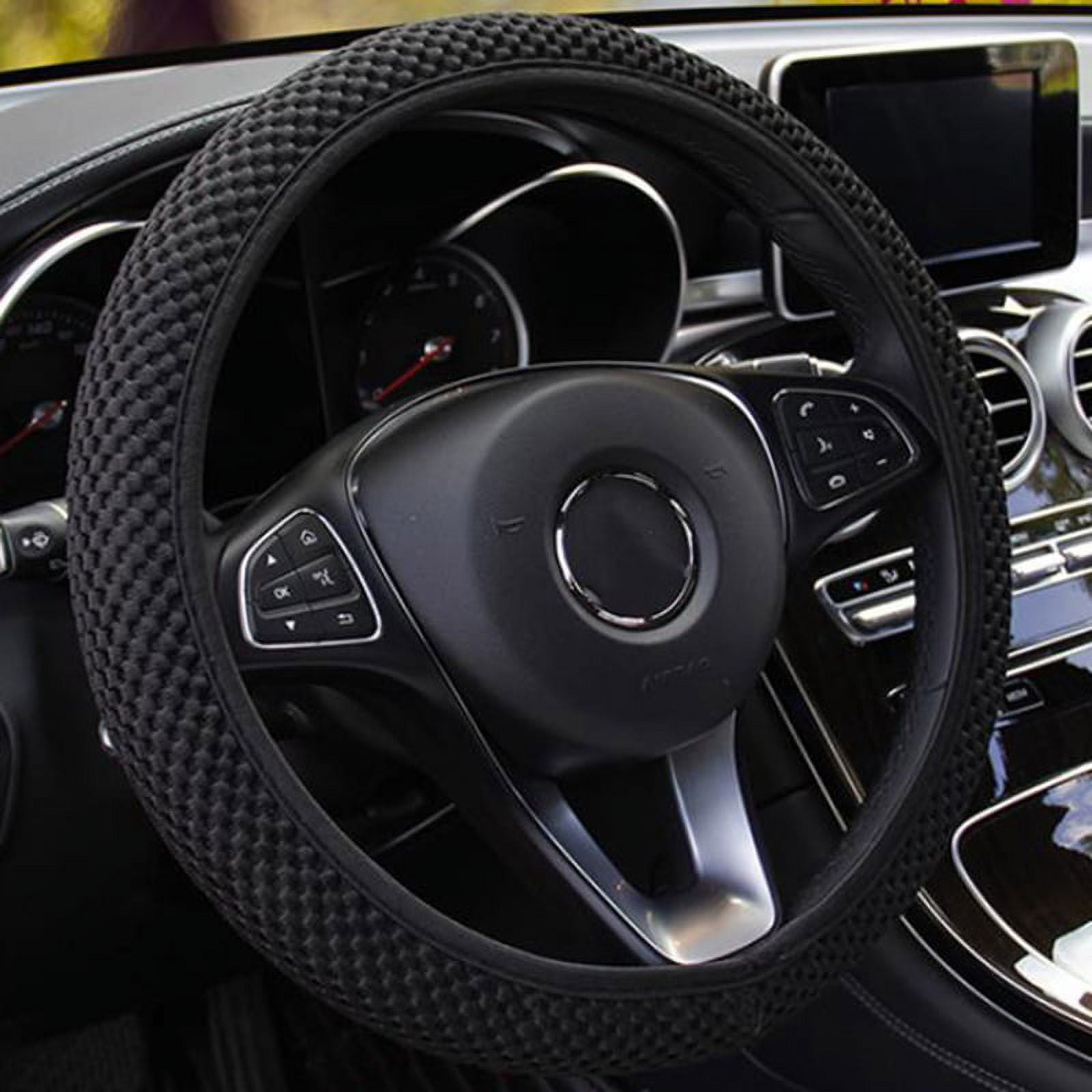 (BK)Universal 37-38cm Wear-resistant Anti-slip Car Steering Wheel Cover ...