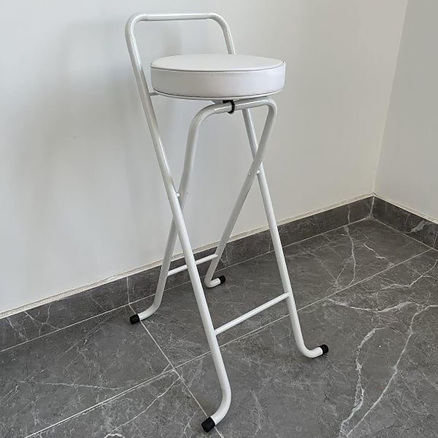BK&MF Folding Bar Stool 31" Collapsible Round Stool for Adults Barstool ...