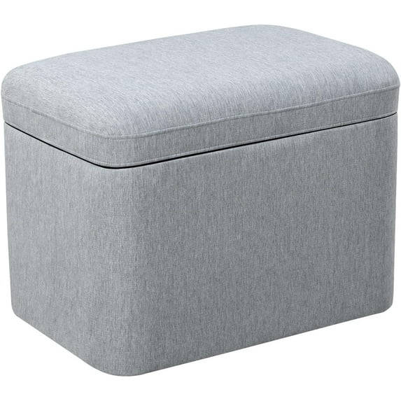 BK'store 22 Inch Rectangular Storage Ottoman, Footrest Stool with Linen ...