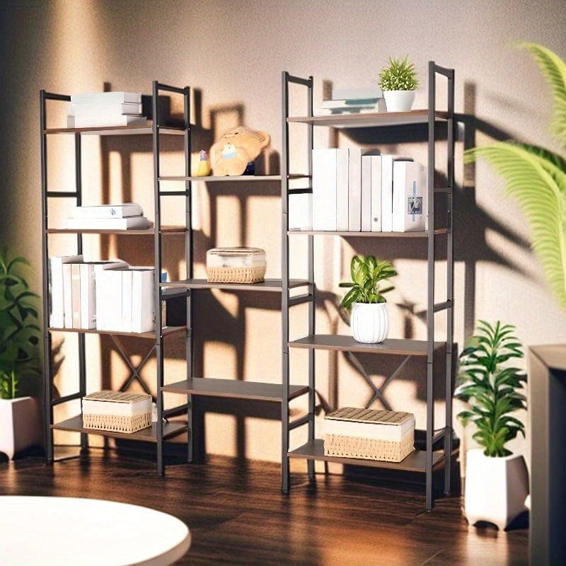 BK'store 60" Slim Ladder Bookshelf - 5-Tier Corner Shelf with Storage ...