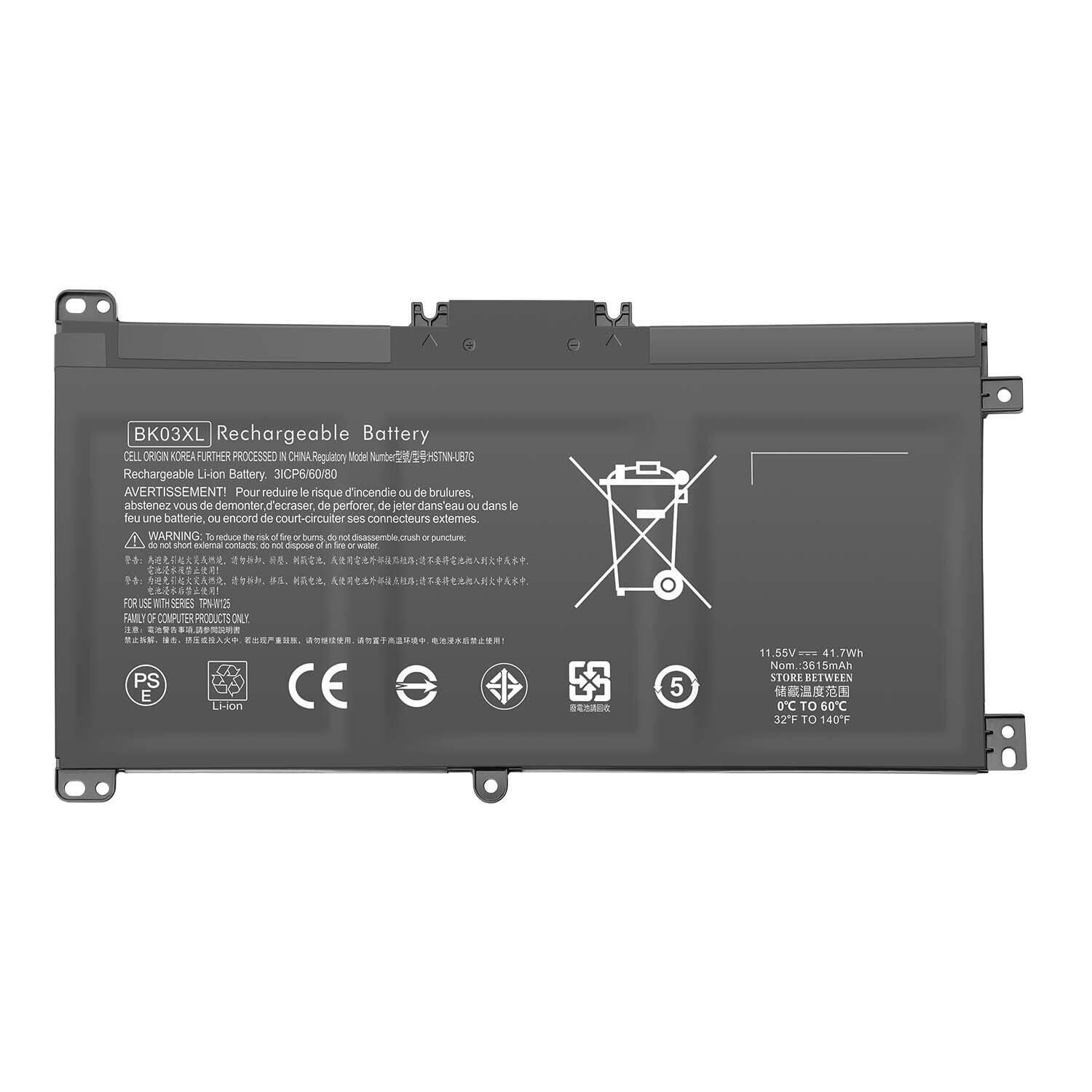 BK03XL Laptop Battery for HP Pavilion X360 14-ba253cl 14-ba125cl 14 ...